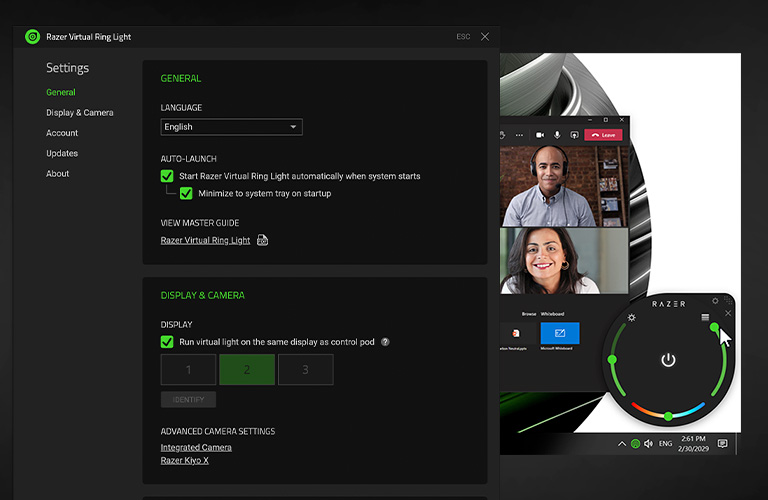 Приложение Razer Virtual Ring Light для оптимизированных видеозвонков